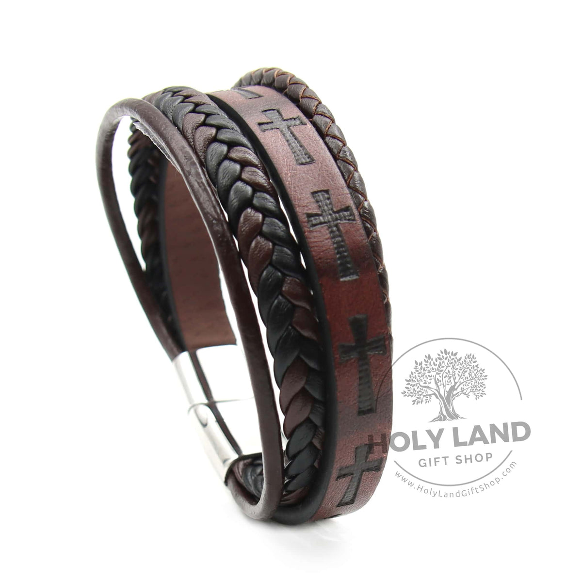Aftimos Genuine Layered Leather Bracelet - Holy Land Gift Shop