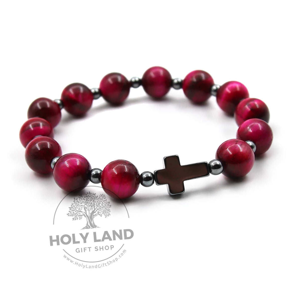 Rose Tiger Eye Natural Biblical Stone Bracelet - Holy Land Gift Shop