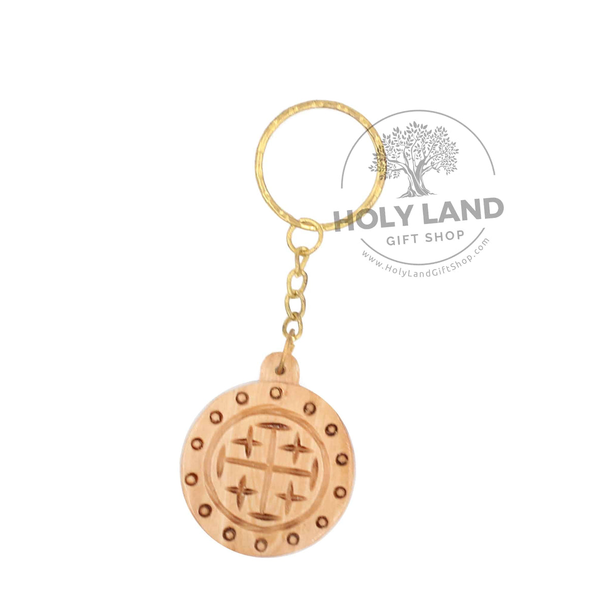 Hand Carved Jerusalem Olive Wood Key Chain - Holy Land Gift Shop ...