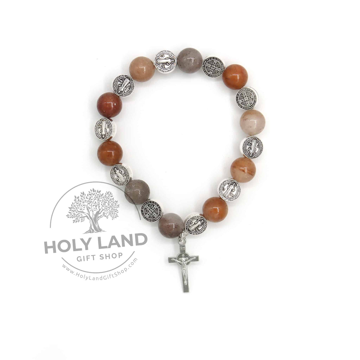 Natural Biblical Stone Jasper Rosary Bracelet - Holy Land Gift Shop